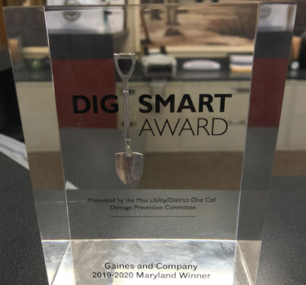Gaines and Company Receives Dig Smart Award for Second Consecutive Year ...