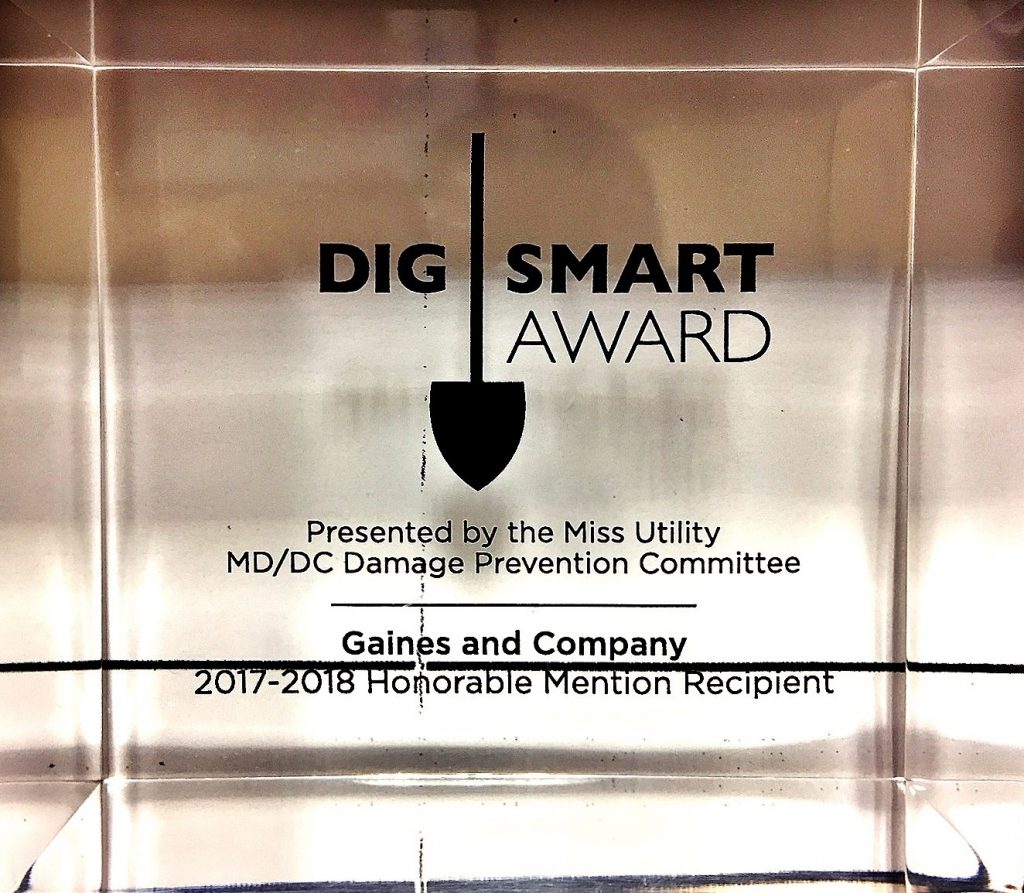 Gaines and Company Wins Dig Smart Award at 10th Annual Event - Gaines ...